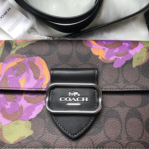 Coach | Bags | Coach Morgan Shoulder Bag In Signature Canvas With Rose Print | Poshmark